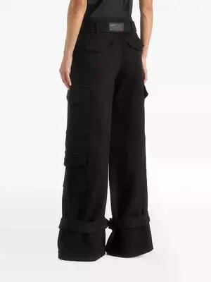Manière De Voir Belted Wide-leg Cargo Pants With Strap Cuffs