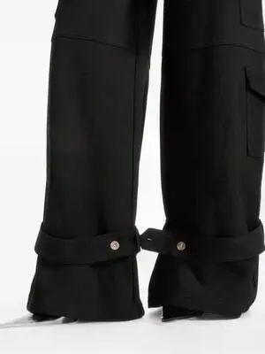 Manière De Voir Belted Wide-leg Cargo Pants With Strap Cuffs