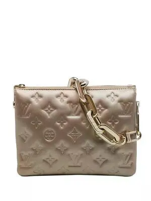 LOUIS VUITTON 2021-2026 Monogram Embossed Puffy Lambskin Coussin Bb Satchel