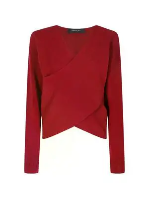 Federica Tosi Wrap-style V-neck Sweater - Red