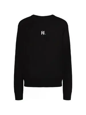 Karl Lagerfeld Logo Embroidered Crew Neck Top