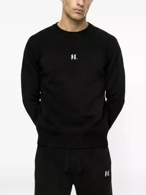 Karl Lagerfeld Logo Embroidered Crew Neck Top
