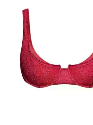 Oseree Metallic Effect Bikini - Red