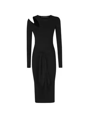 Federica Tosi Cut-out Tie-waist Midi Dress - Black