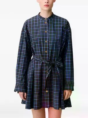 Claudie Pierlot Checked Cotton Shirt Dress
