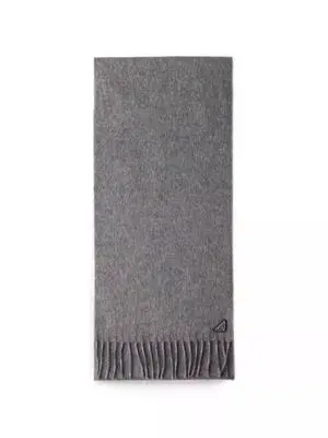 Prada Logo-patch Scarf - Grey