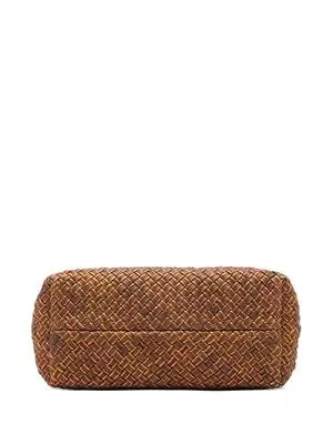 Bottega Veneta 2007-2011 Limited Edition Metallic Lambskin Intreccio Cabat Tote Bag - Brown