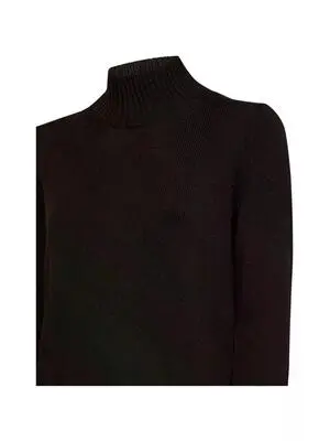 BLANCA VITA Ribbed-knit Mock-neck Sweater