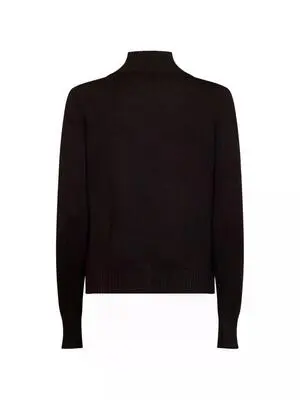 BLANCA VITA Ribbed-knit Mock-neck Sweater