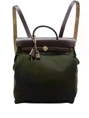 Hermès 1999 Toile Herbag Gm Backpack - Green
