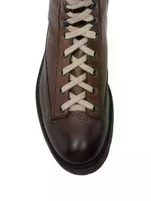 DOUCAL'S Side-zip Lace-up Ankle Boots