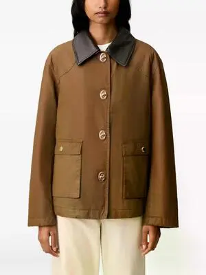 Claudie Pierlot Waxed Parka With Leather Collar