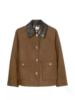 Claudie Pierlot Waxed Parka With Leather Collar - Brown
