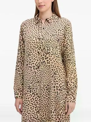 Dkny Leopard-print Button-down Midi Nightdress