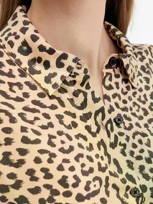 Dkny Leopard-print Button-down Midi Nightdress