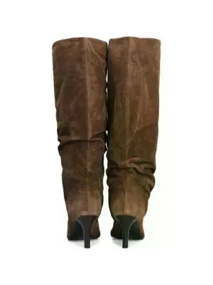 THE SELLER Suede Square-toe Knee-high Boots