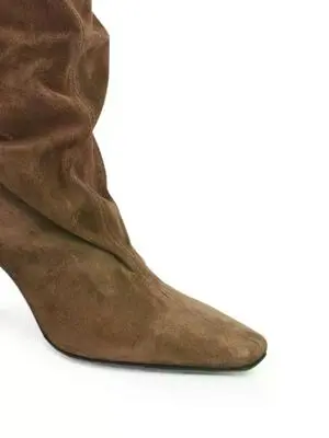 THE SELLER Suede Square-toe Knee-high Boots