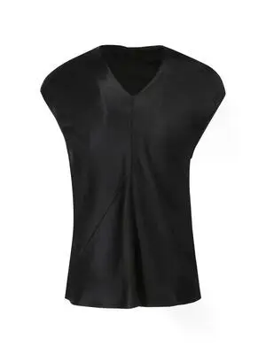 Alberta Ferretti Satin-finish Cowl-neck Top - Black