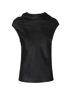 Alberta Ferretti Satin-finish Cowl-neck Top