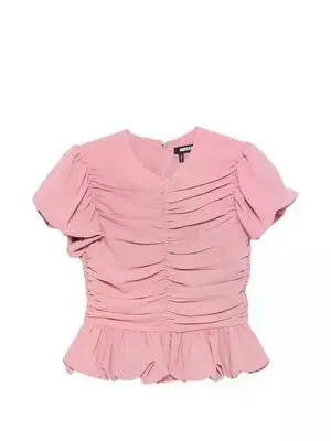 ROTATE BY BIRGER CHRISTENSEN Ruched Puff-sleeve Blouse - Pink