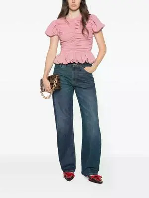 ROTATE BY BIRGER CHRISTENSEN Ruched Puff-sleeve Blouse