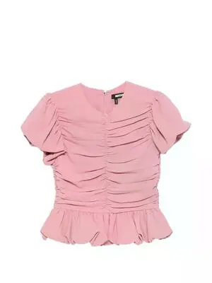 ROTATE BY BIRGER CHRISTENSEN Ruched Puff-sleeve Blouse - Pink