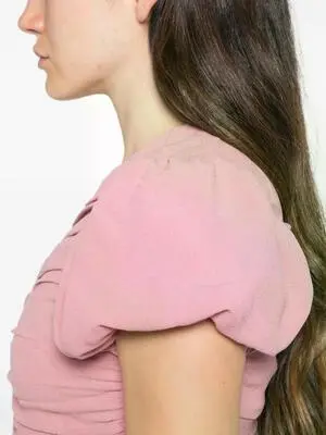 ROTATE BY BIRGER CHRISTENSEN Ruched Puff-sleeve Blouse - Pink