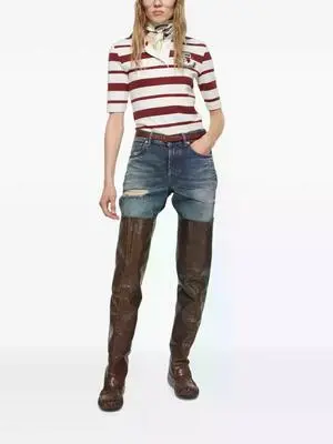 Acne Studios Striped Crest-patch Polo Shirt