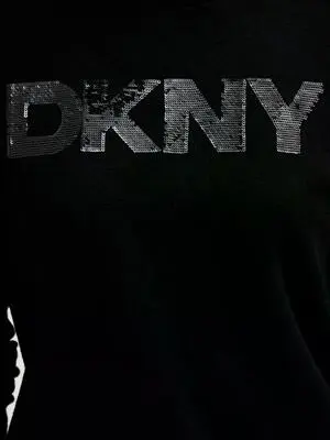 Dkny Sequin Logo Crew Neck Sweater