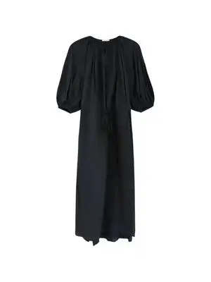 LAMRONS Drawstring-waist Puff-sleeve Dress