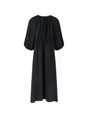 LAMRONS Drawstring-waist Puff-sleeve Dress