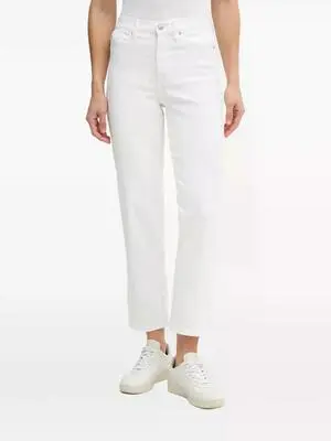 Dkny Logo-patch Straight-leg Jeans - White