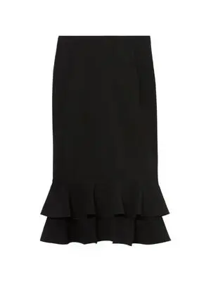 Claudie Pierlot Flared Ruffled Midi Skirt