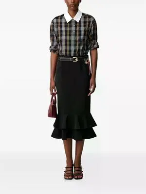 Claudie Pierlot Flared Ruffled Midi Skirt