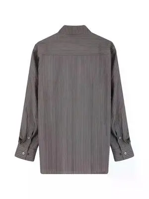 TONYWACK Striped Raw-edge Oversized Shirt