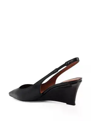 MADISON MAISON Loux Leather Slingback Wedge Pumps