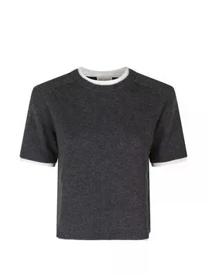 SEMICOUTURE Aida Layered Short-sleeve Sweater