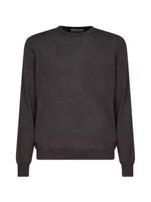 D4.0 Virgin Wool Plain-stitch Crew-neck Sweater