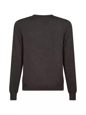 D4.0 Virgin Wool Plain-stitch Crew-neck Sweater