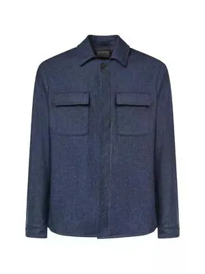 Eleventy Button-up Chest-pocket Jacket - Blue