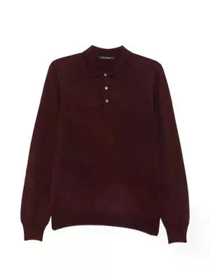Tagliatore Long-sleeves Polo Shirt - Red