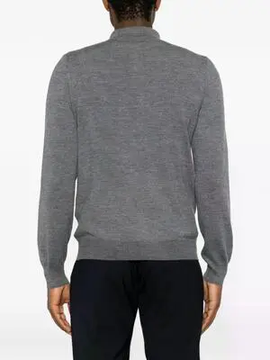 Tagliatore Palmer Long-sleeve Knitted Polo Shirt - Grey