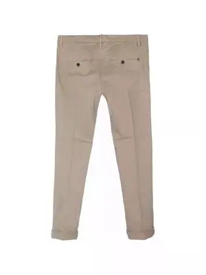 DONDUP DONDUP Pressed Crease Turn-Up Tapered Trousers Neutrals