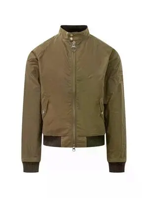 BARBOUR INTERNATIONAL Merchant Waxed-cotton Bomber Jacket - Neutrals