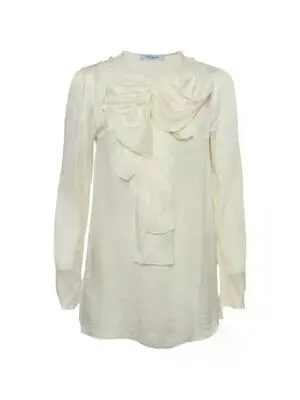Blumarine Bow-detail Silk Top - White