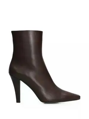 THE SELLER Pointed-toe Side-zip Heeled Ankle Boots - Brown