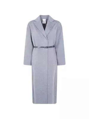 SEMICOUTURE Belted Wool Coat - Grey