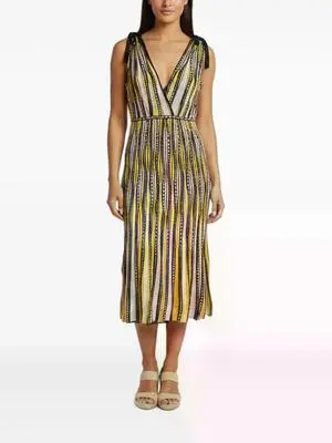 Missoni Striped Wrap-effect Midi Dress