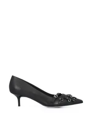 Pinko Eyelet-embellished Pointed-toe Pumps - Black