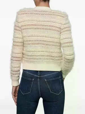 L'Agence Ariadne Striped Eyelash-knit Cardigan